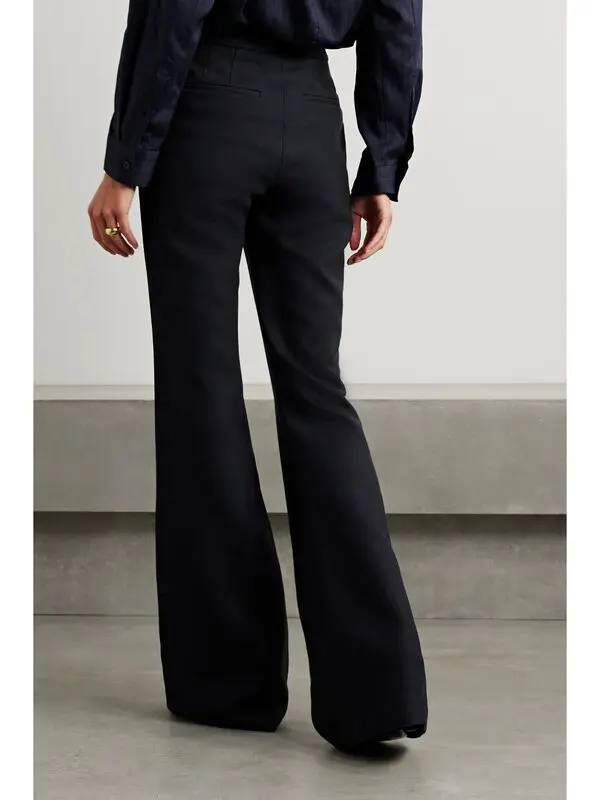 Adam Lippes Kennedy Wool-blend Twill Flared Trousers