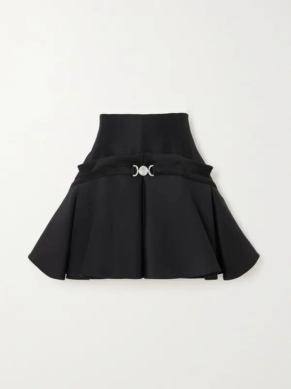 Versace Embellished Wool And Silk-satin Mini Skirt