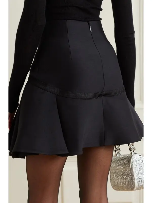Versace Embellished Wool And Silk-satin Mini Skirt