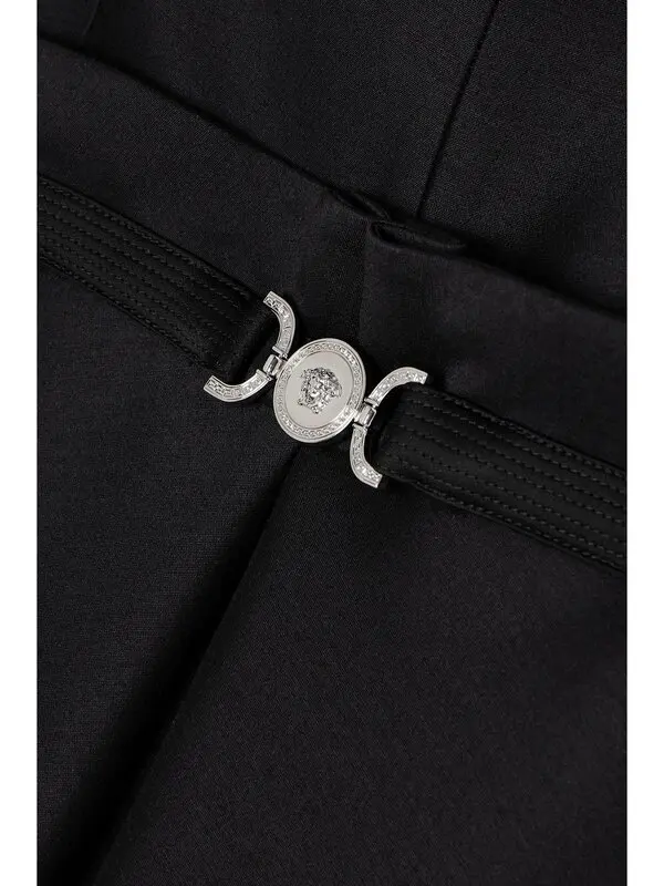 Versace Embellished Wool And Silk-satin Mini Skirt