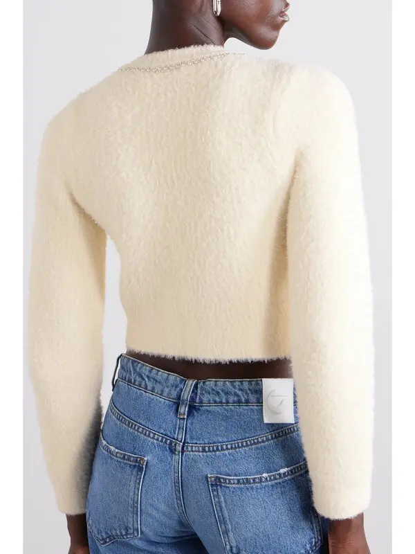 SELF-PORTRAIT Cropped Embellished Cardigan