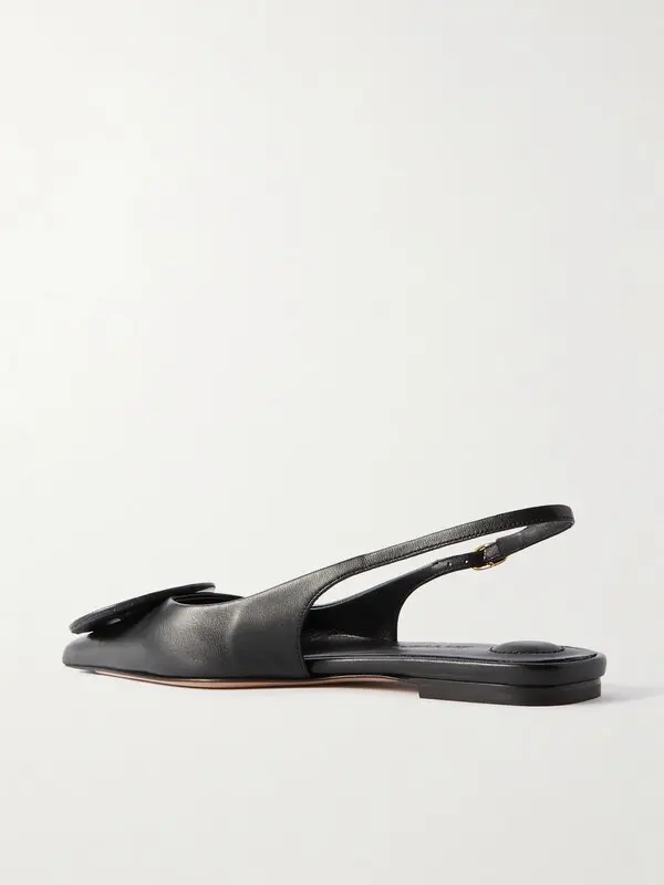 Jacquemus Duelo Embellished Leather Slingback Flats