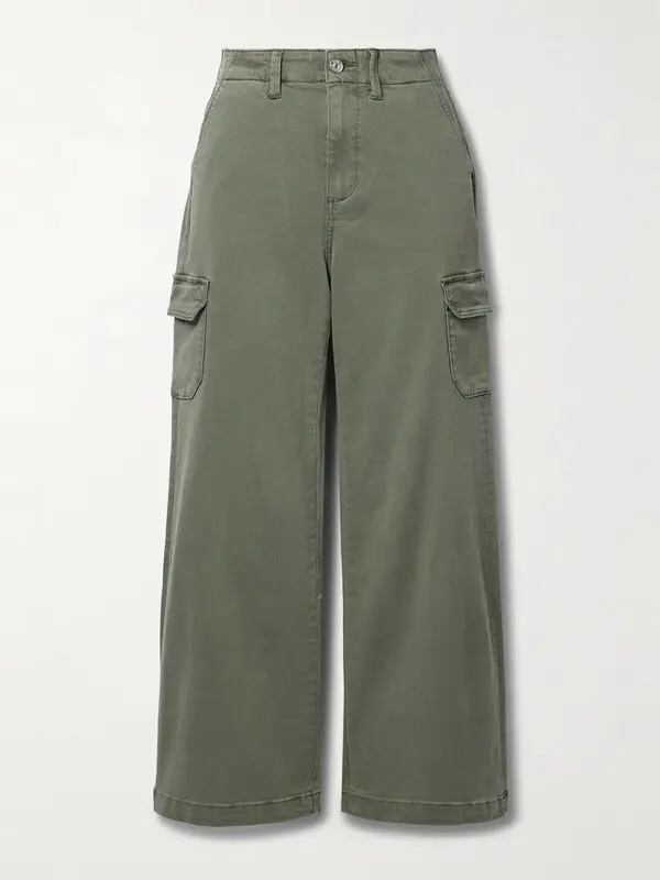 Paige Carly High-rise Cotton-blend Wide-leg Cargo Pants