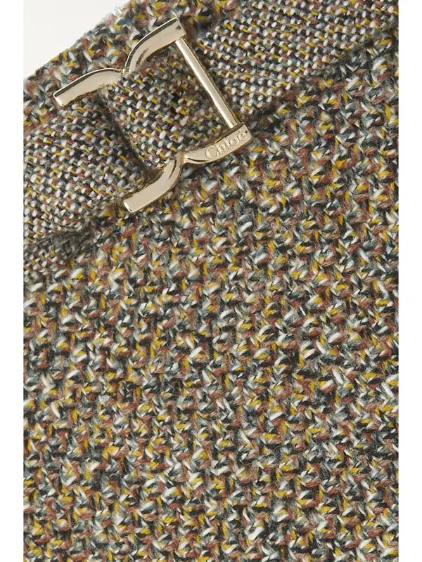 Chloé Belted Wool-blend Tweed Mini Skirt