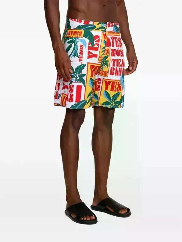AMIR SLAMA Leaf-print Deck Shorts