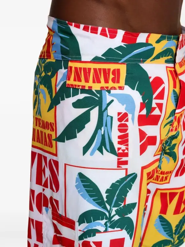 AMIR SLAMA Leaf-print Deck Shorts