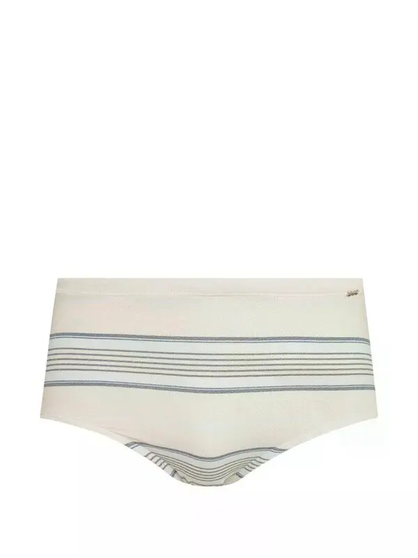 AMIR SLAMA Striped Swimming Trunks - Neutrals
