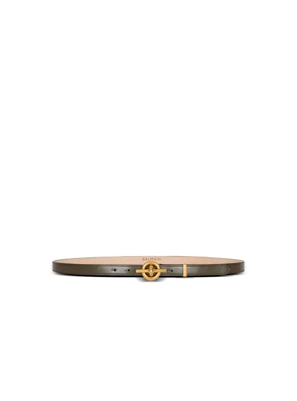 Balmain Smooth Leather T-bar Belt - Green