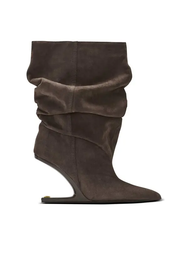 Balmain Suede Ankle Boots - Grey