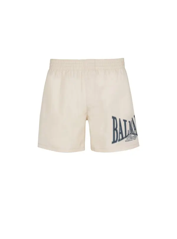 Balmain Printed Swim Shorts - Beige