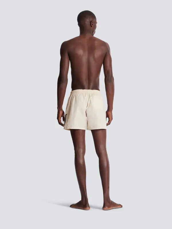 Balmain Printed Swim Shorts - Beige