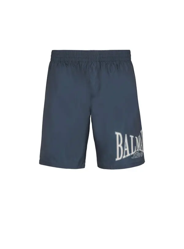 Balmain Swim Shorts With Logo - Navy