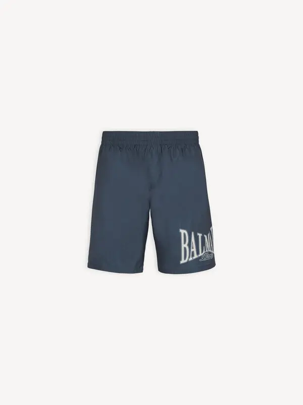 Balmain Swim Shorts With Logo - Navy