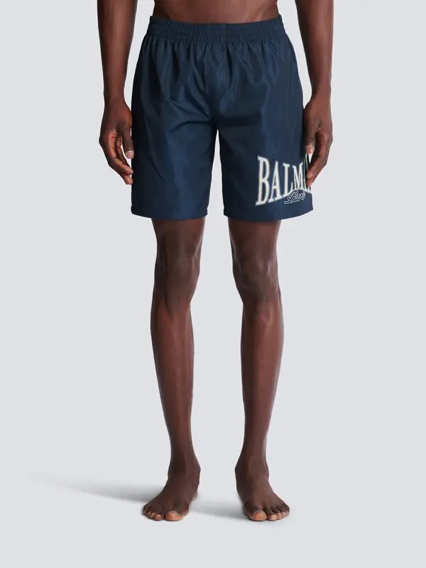 Balmain Swim Shorts With Logo - Navy