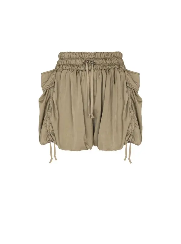 Balmain Viscose Twill Shorts - Green
