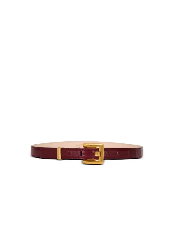 Balmain Anthem Calfskin Leather Belt - Brown