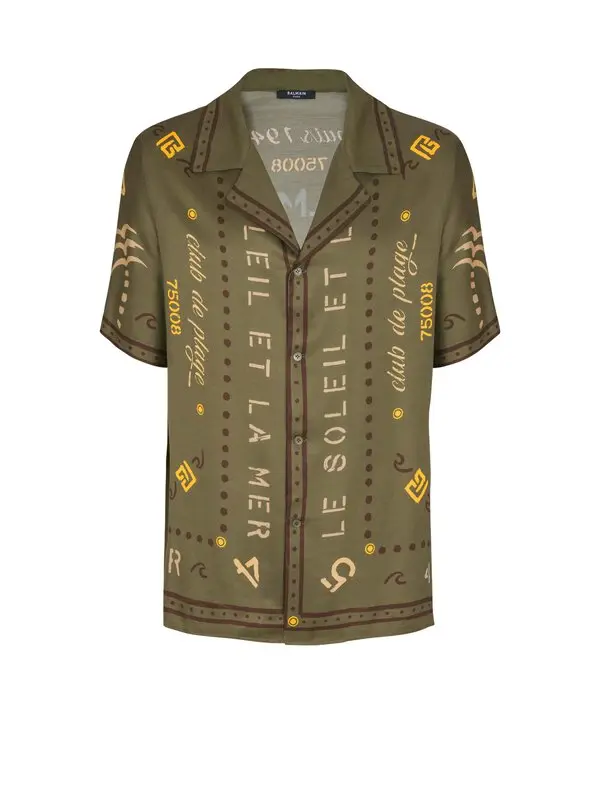 Balmain Shirt With Club Print - Khaki