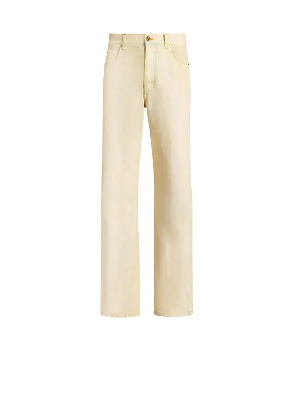Balmain Faded Denim Jeans - Beige