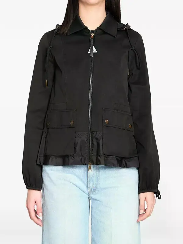 Moncler Flap Pocket Jacket With Removable Hood - Black