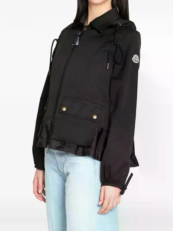 Moncler Flap Pocket Jacket With Removable Hood - Black