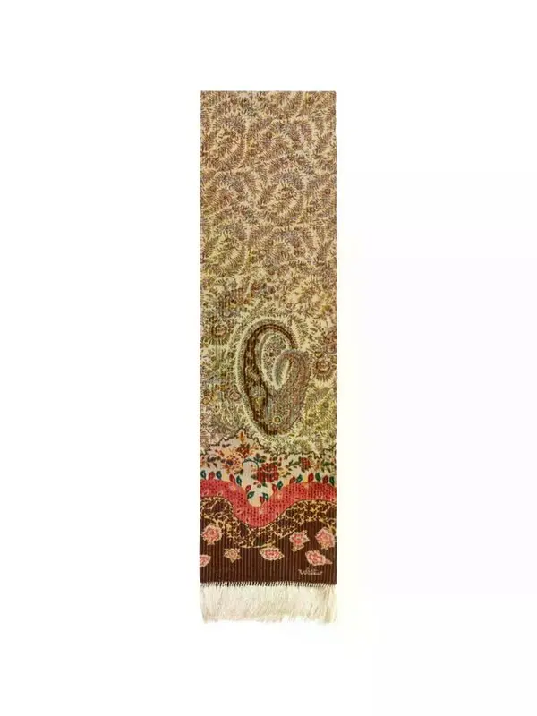 Valentino Garavani Paisley Fringed Scarf - Neutrals