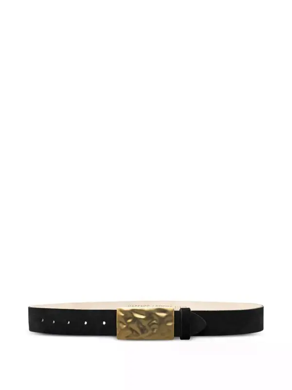 L'Agence Hammered Buckle Belt - Black