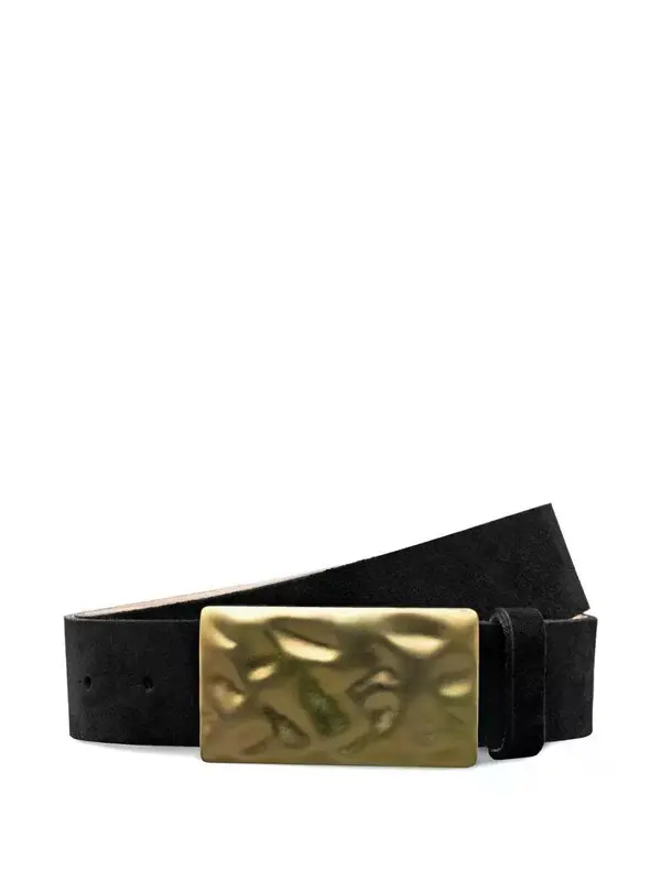 L'Agence Hammered Buckle Belt - Black