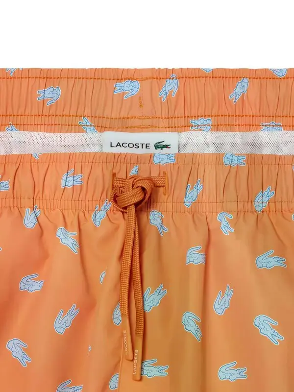 Lacoste Crocodile-print Swim Shorts - Orange