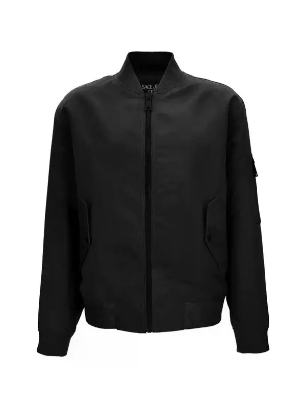 Versace Zip Ribbed Jacket - Black