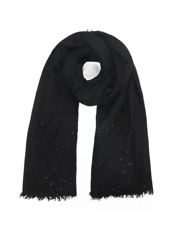 Faliero Sarti Sequin Fringed Scarf - Black