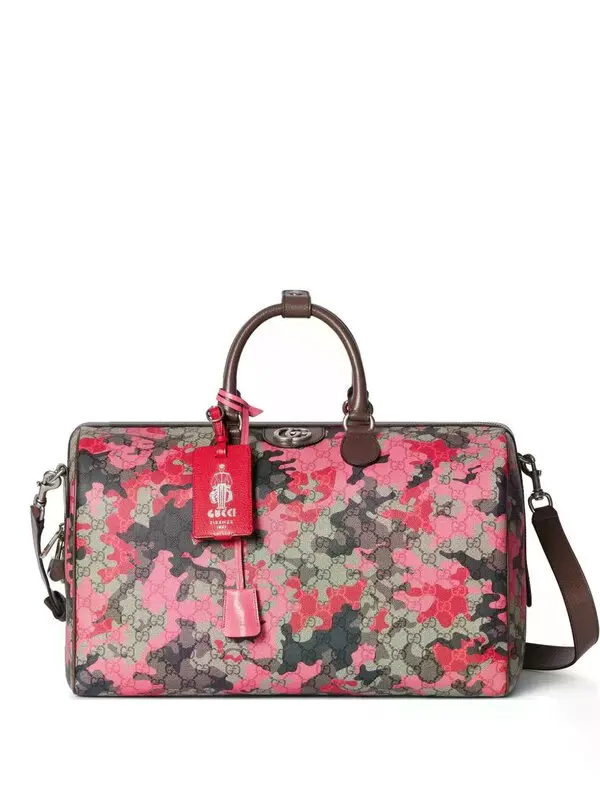 Gucci Gg-pattern Medium Holdall Bag - Pink