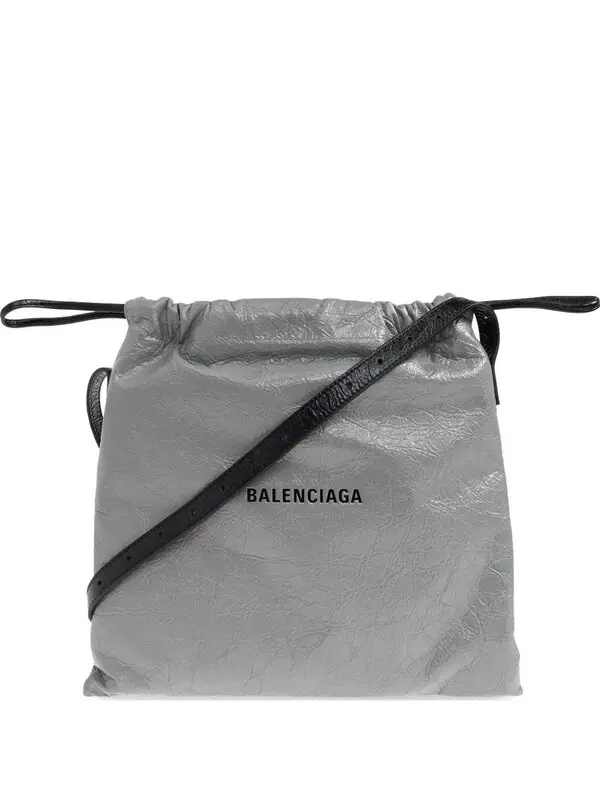 Balenciaga Shopper Dust Drawstring Shoulder Bag - Grey