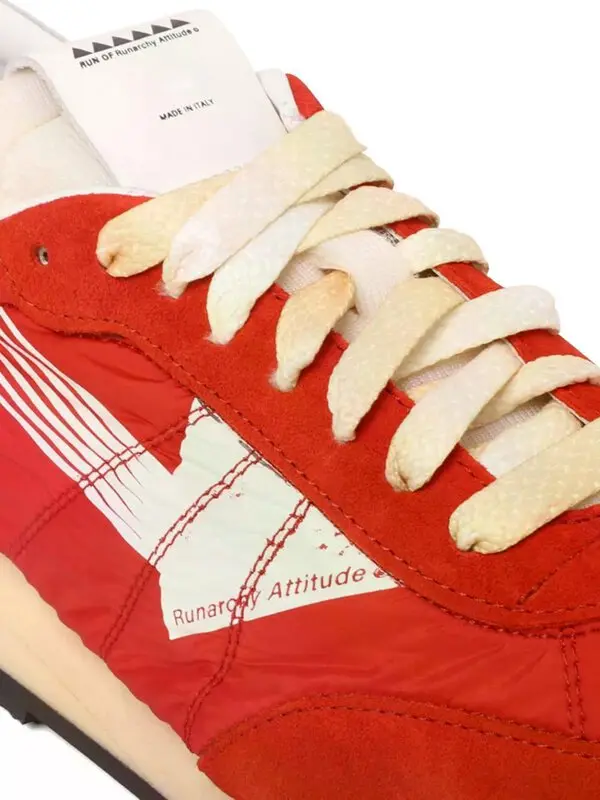 RUN OF Suede Logo-detail Sneakers