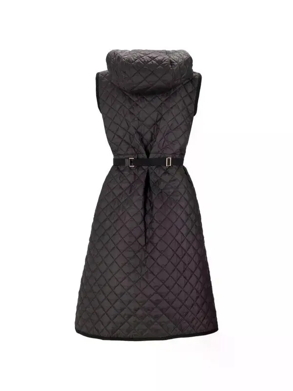 Max Mara Quilted Gilet With Detachable Hood - Black