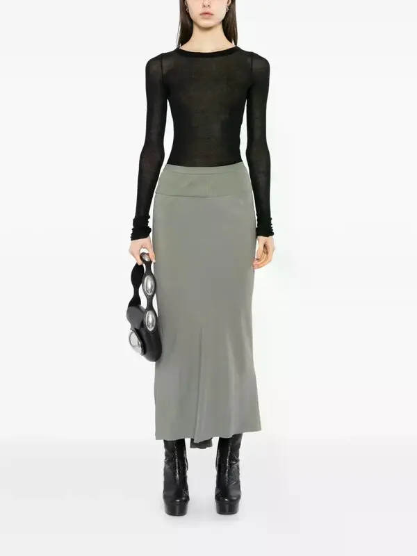 Rick Owens Fitted Skirt With Puddle Hem