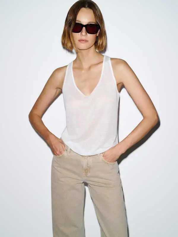 REFORMATION Jemma Knit Top - Ivory
