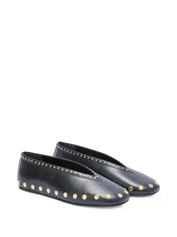 GANNI Studded Ballerina Flats - Black