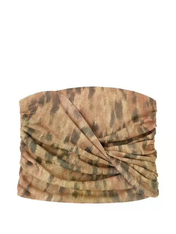 GANNI Animal-print Top - Neutrals