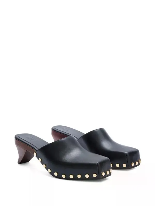 GANNI Studded Heeled Mules - Black
