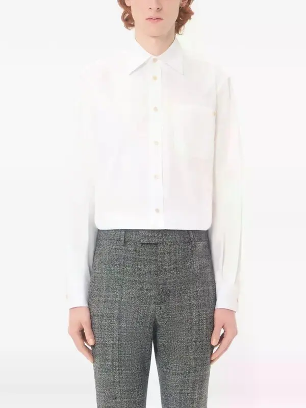 Valentino Garavani Oxford Cotton Shirt With Vgold - White