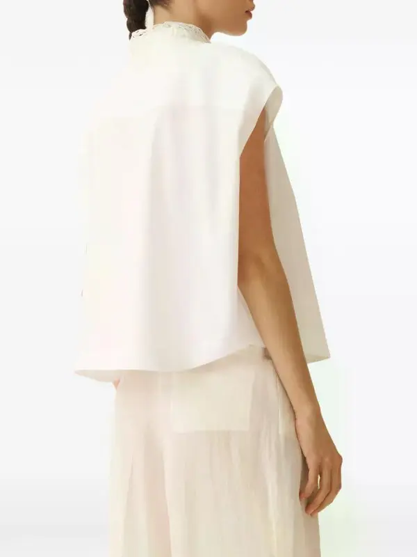 Fabiana Filippi Lace Collared Shirt - White