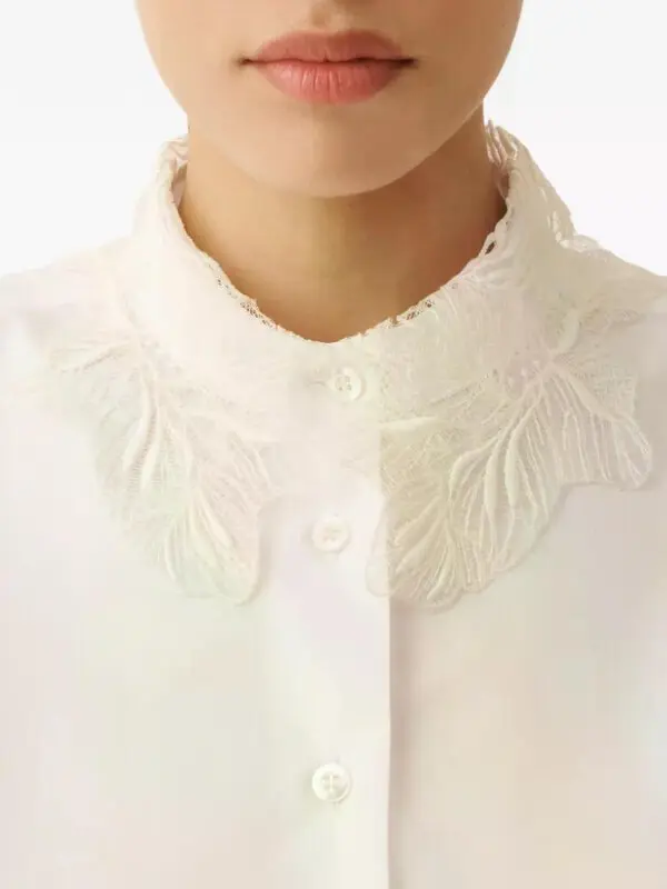 Fabiana Filippi Lace Collared Shirt - White