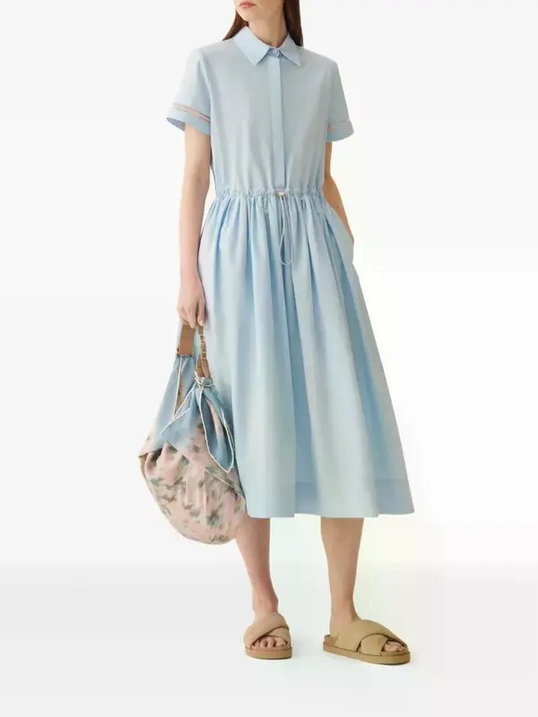 Fabiana Filippi Drawstring Shirt Dress - Blue