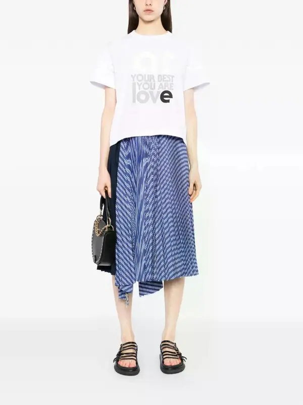 Sacai Text-print Crew Neck T-shirt
