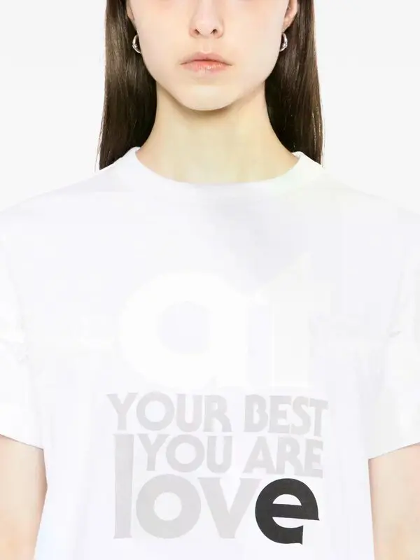Sacai Text-print Crew Neck T-shirt