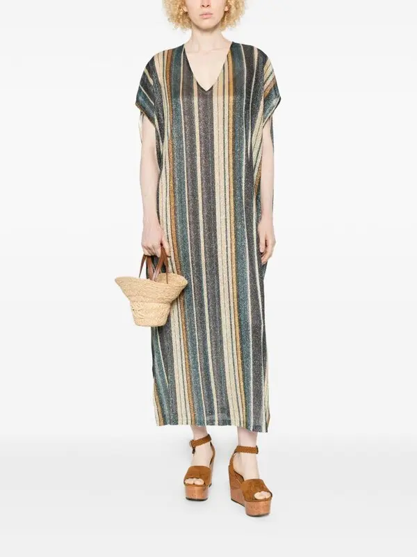 SIYU Zoe Striped Kaftan Dress - Green