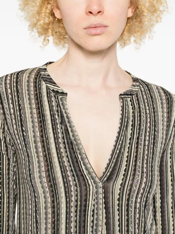 SIYU Baez Kaftan Maxi Dress With V-neck And Side Slits - Multi