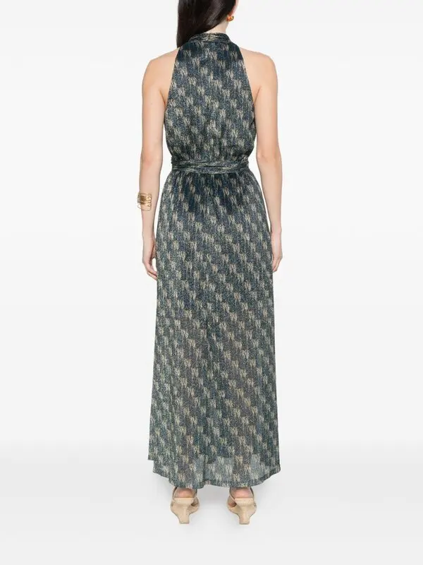 SIYU Printed V-neck Maxi Dress