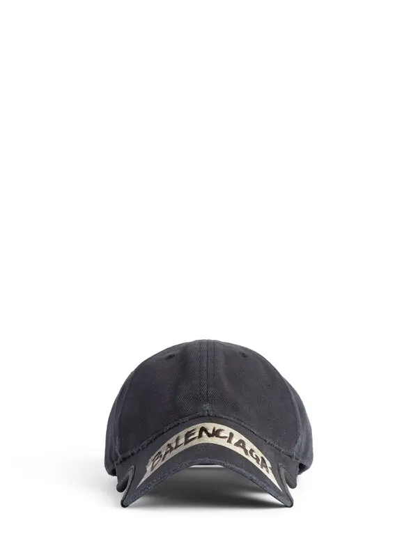 Balenciaga Baseball Cap With Tape Detail - Black