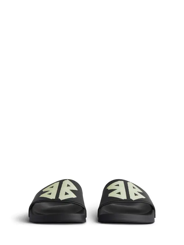 Balenciaga Logo Pool Slides - Black